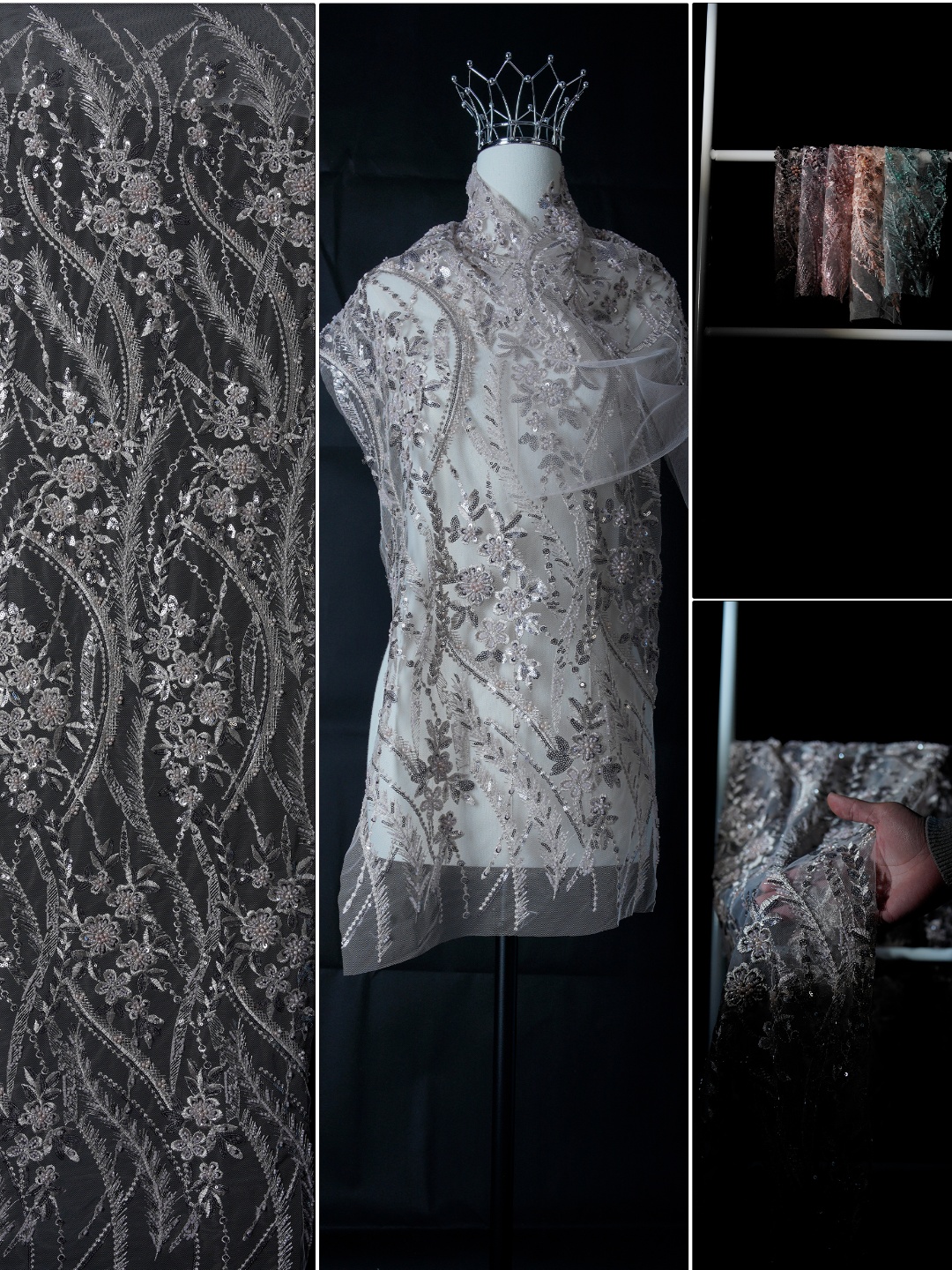 Embroidery Floral Fabric 3D Tul Textil - Textile SL