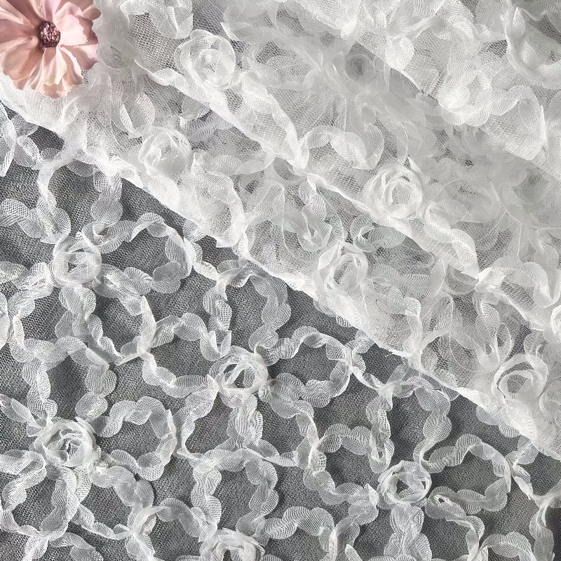3D Floral Tulle Fabric Tul Bordado Flores - Textile SL