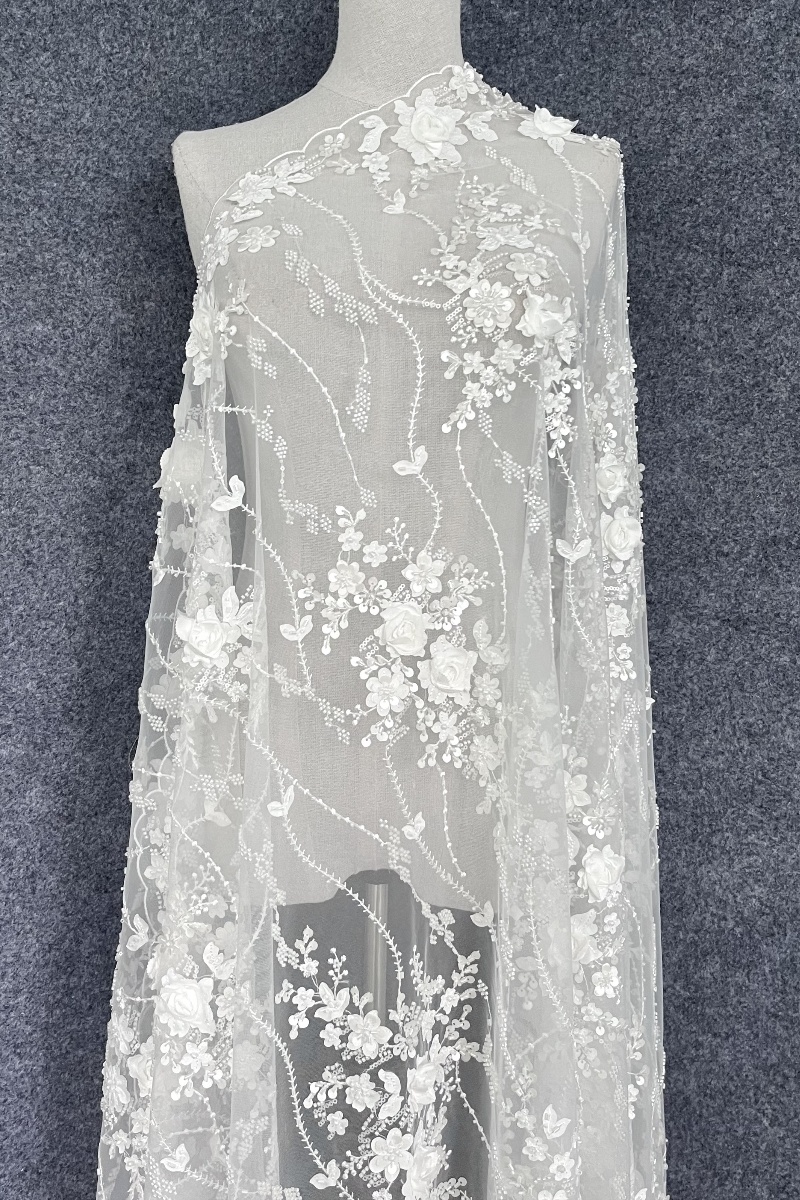 3D Flower Tulle Tul bordado - Textile SL